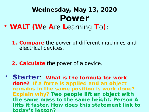 Power PPT - GCSE Physics | Teaching Resources