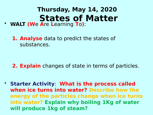 States of Matter PPT - GCSE Chemistry | Teaching Resources