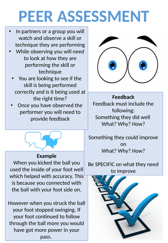 Peer Assessment guide card | Teaching Resources Peer Assessment guide card | Teaching Resources