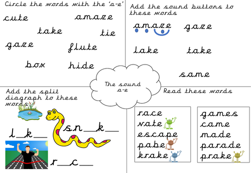 Phonics Worksheet a-e | Teaching Resources