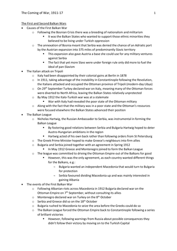 AQA AS History: International Relations (Option 2K) – The Coming of War ...