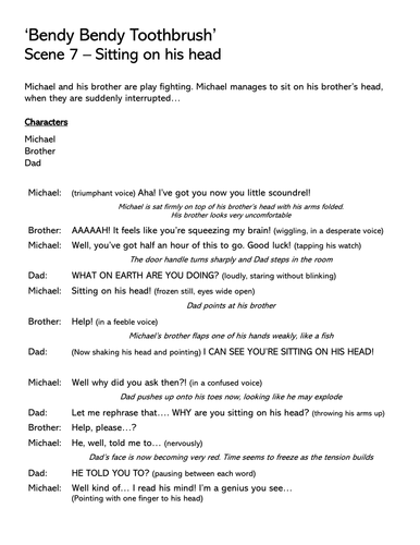 Play script example - Bendy Bendy Toothbrush | Teaching Resources