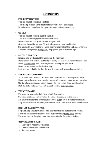 Acting Tips