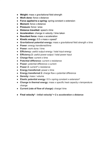 AQA GCSE Physics Equations | Teaching Resources AQA GCSE Physics Equations | Teaching Resources