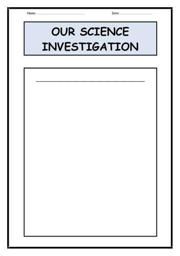 Science Investigation Booklet - Blank Template | Teaching Resources