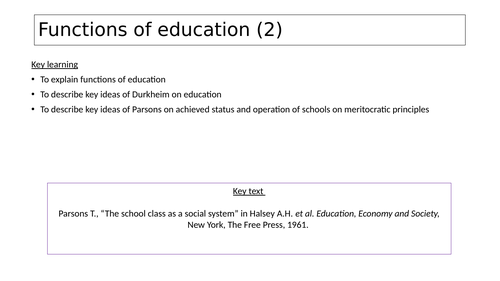 Sociology of Education- Functions of education | Teaching Resources