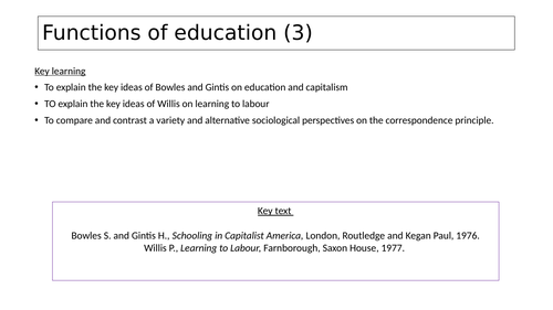 Sociology of Education- Functions of education | Teaching Resources