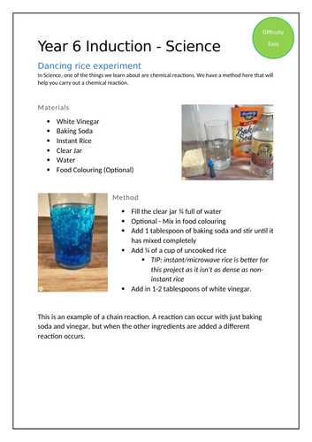 Science at Home - Dancing Rice | Teaching Resources