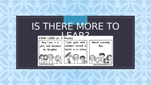 King Lear Context, Criticism and Sources | Teaching Resources