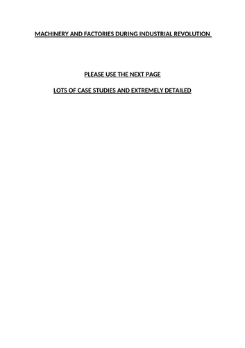 The industrial revolution lesson | Teaching Resources