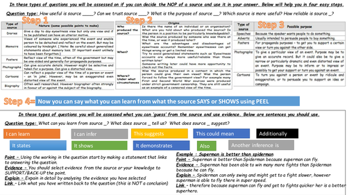 Source Analysis Learning Mat | Teaching Resources