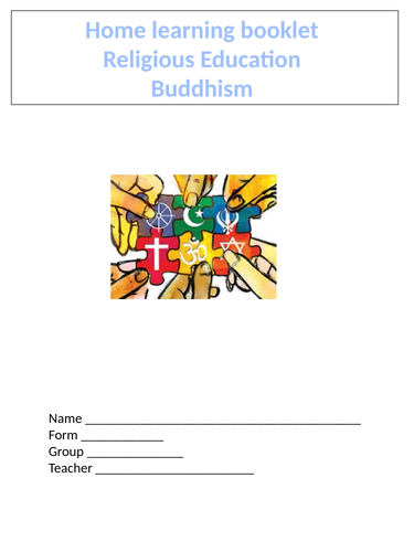 Buddhism home learning booklet | Teaching Resources