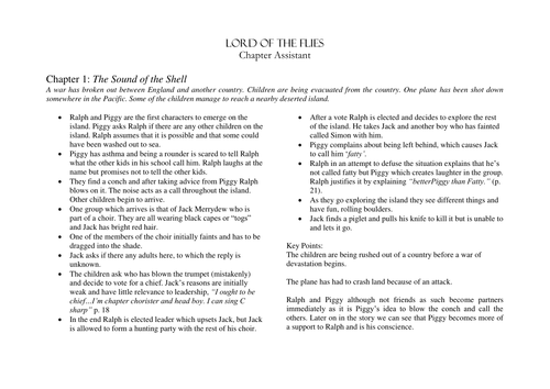Lord of the Flies Chapter Guides | Teaching Resources