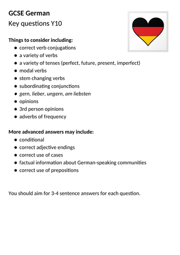 German Worksheets: KS3, KS4, GCSE Language Teaching Resources ǀ Tes