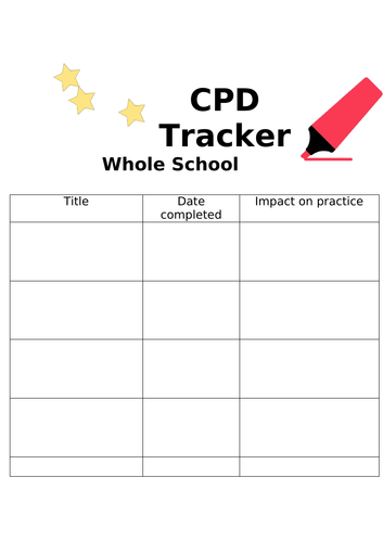 CPD Tracker - Whole School | Teaching Resources CPD Tracker - Whole School | Teaching Resources
