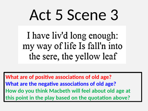 Act 5 Scene 3 Macbeth | Teaching Resources
