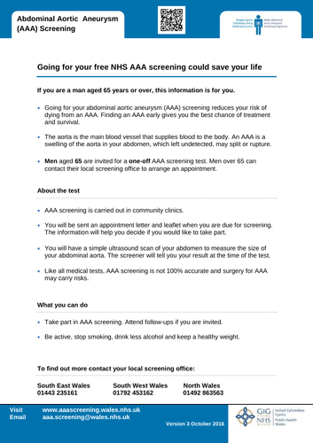 Adult screening programmes | Teaching Resources