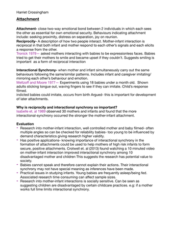 Attachment A* Revision Notes - AQA A-Level Psychology | Teaching Resources Attachment A* Revision Notes - AQA A-Level Psychology | Teaching Resources