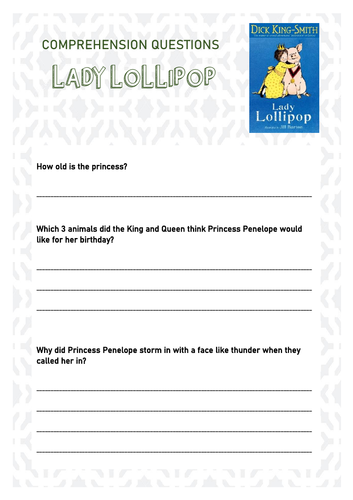 Lady Lollipop Comprehension Questions | Teaching Resources
