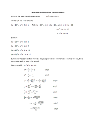 Transformations of Quadratic Graphs - Interactive (using Excel ...