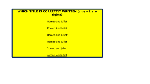 WRITING TITLES CORRECTLY | Teaching Resources