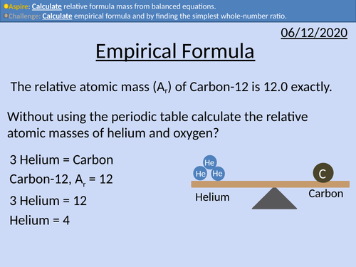GCSE Chemistry: Empirical Formula | Teaching Resources