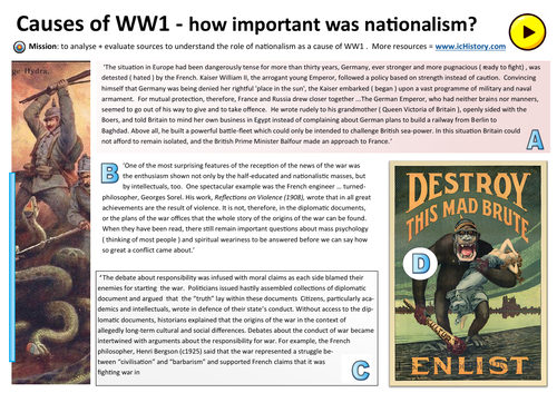 The Causes of WW1 - source collection. | Teaching Resources