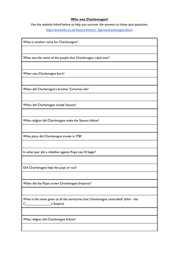 Who was Charlemagne? Unit of work, 5 lessons | Teaching Resources