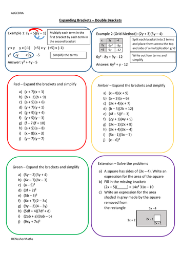 Expanding Brackets - Double Brackets | Teaching Resources