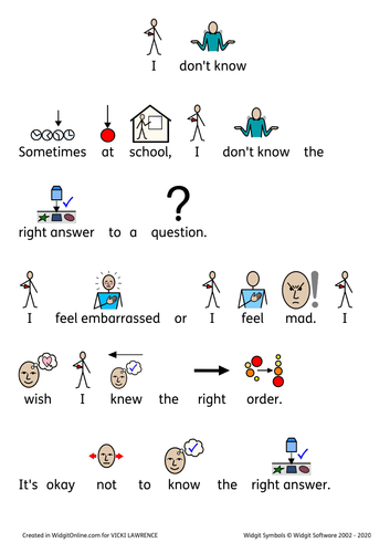 I don't know the answer social story | Teaching Resources