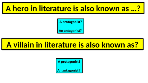 Hero, Anti-hero and Villain | Teaching Resources