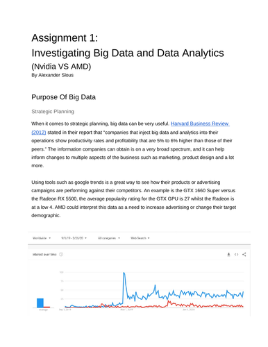 Big Data Assignment : Investigating Big Data and Data Analytics ... Big Data Assignment : Investigating Big Data and Data Analytics ...