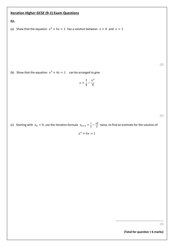 Gcse 9 1 Iteration Exam Pack Teaching Resources