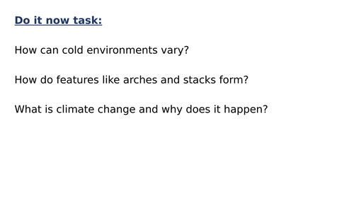 Cold environments | Teaching Resources Cold environments | Teaching Resources