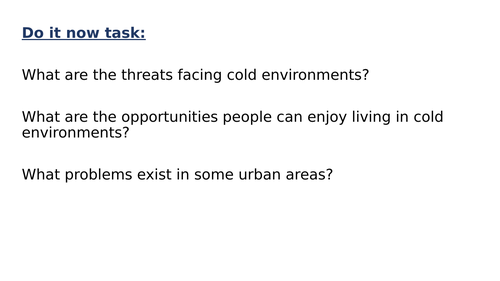 Managing cold environments | Teaching Resources Managing cold environments | Teaching Resources
