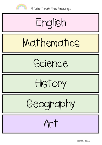 Subject headers | Teaching Resources