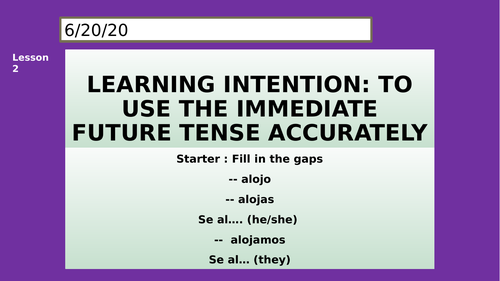 L2 using the future tense Unit 8 AQA GCSE Spanish | Teaching Resources