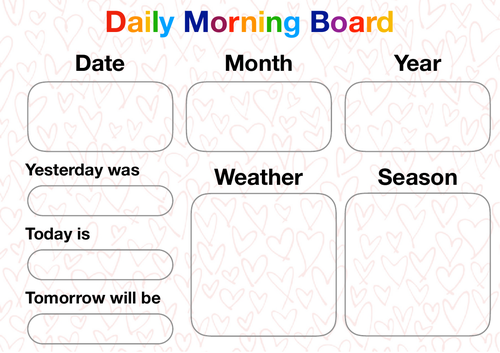 PDF for daily morning board | Teaching Resources