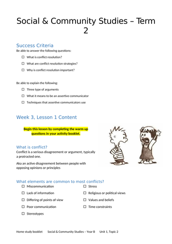 Social and Community Studies - Relationships - How to resolve conflict ...