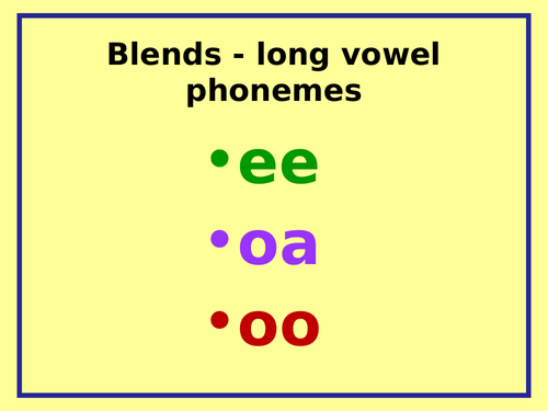 Letter Blends: (ee) (oa) (oo) Long Vowel Phonemes | Teaching Resources