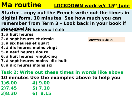 Ma routine | Teaching Resources