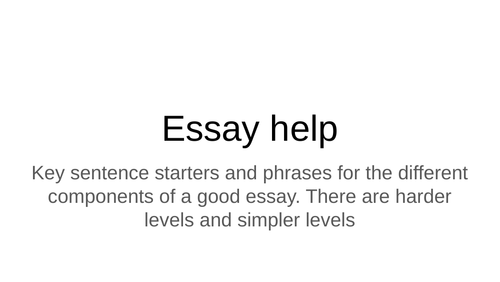 Essay help ppt | Teaching Resources