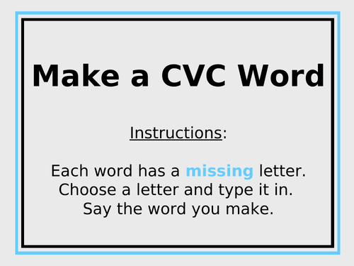 Make a CVC Word - POWERPOINT | Teaching Resources