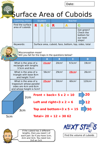 Surface Area of Cuboids | Teaching Resources Surface Area of Cuboids | Teaching Resources