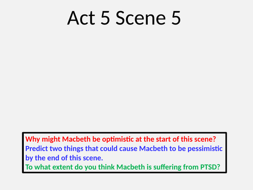 Act 5 Scene 5 Macbeth | Teaching Resources