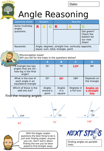 Angle Reasoning worksheet | Teaching Resources Angle Reasoning worksheet | Teaching Resources