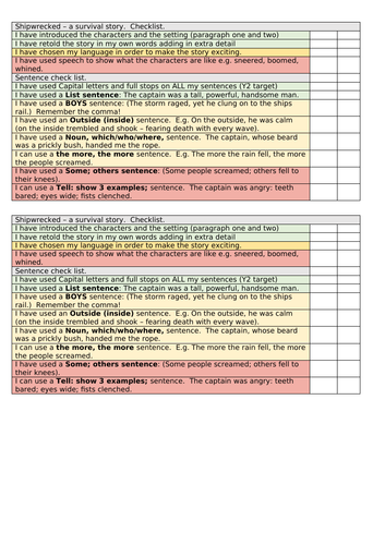 Shipwreck WAGOLL using Alan Peat's Exciting Sentences | Teaching Resources