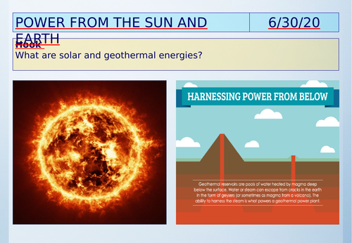 P3.3 Power from the Sun and the Earth | Teaching Resources
