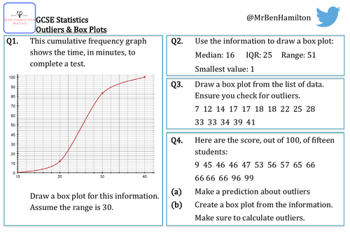 GCSE Statistics - Outliers & Box Plots Reasoning Resource | Teaching ... GCSE Statistics - Outliers & Box Plots Reasoning Resource | Teaching ...