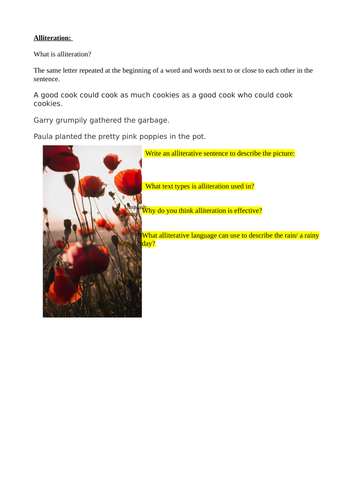 Alliteration | Teaching Resources